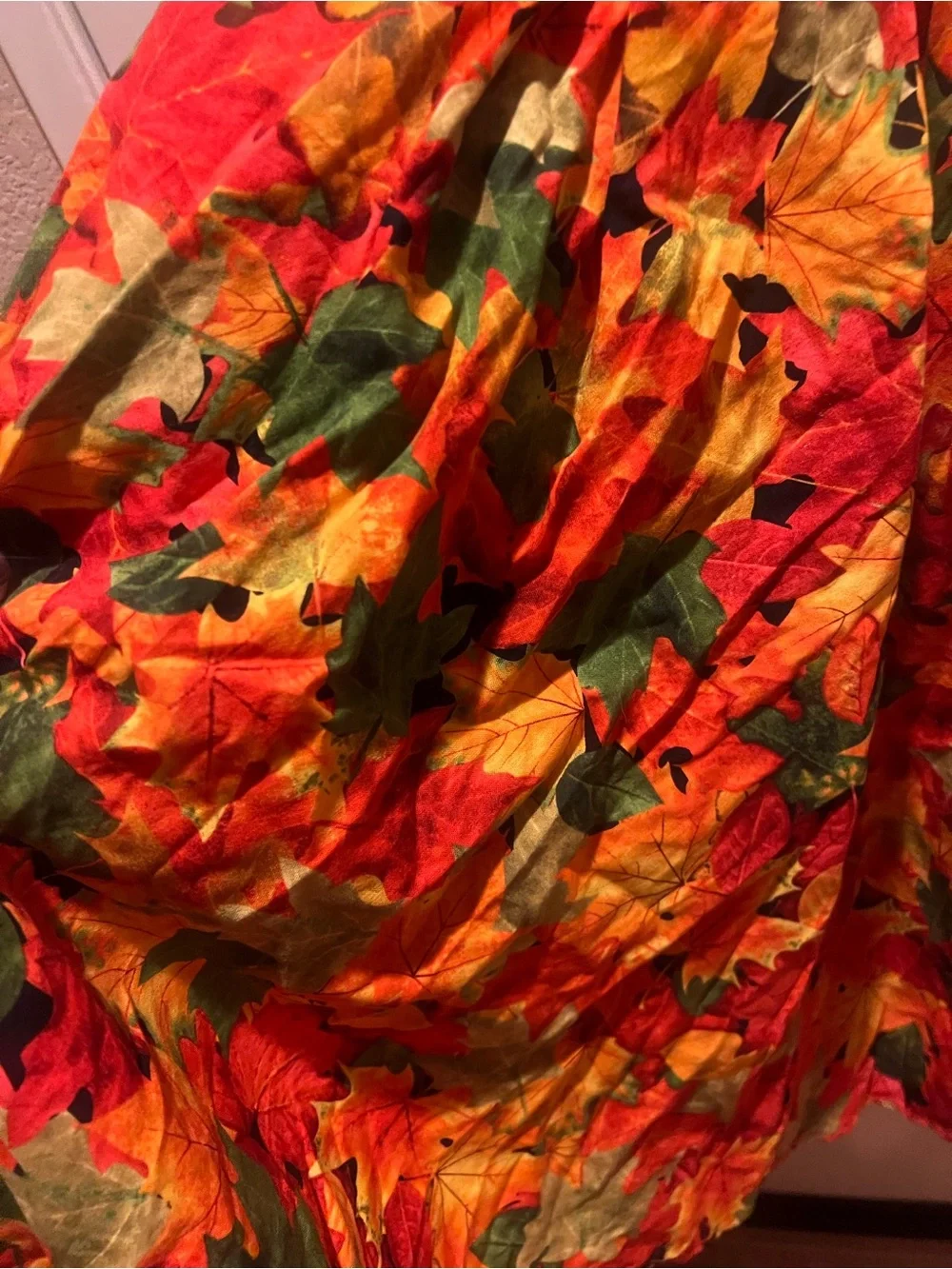 Retrolicious | Dresses | Retrolicious Red Orange Green Fall Leaf Print ...